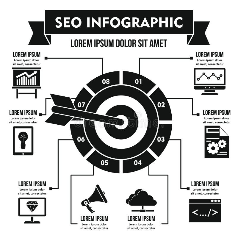 SEO Infographic Concept, Simple Style Stock Vector - Illustration of ...