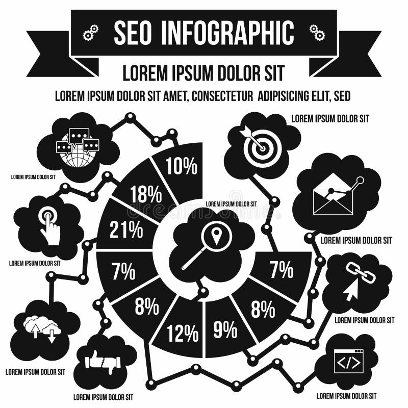 Seo Infographic, Simple Style Stock Vector - Illustration of ...