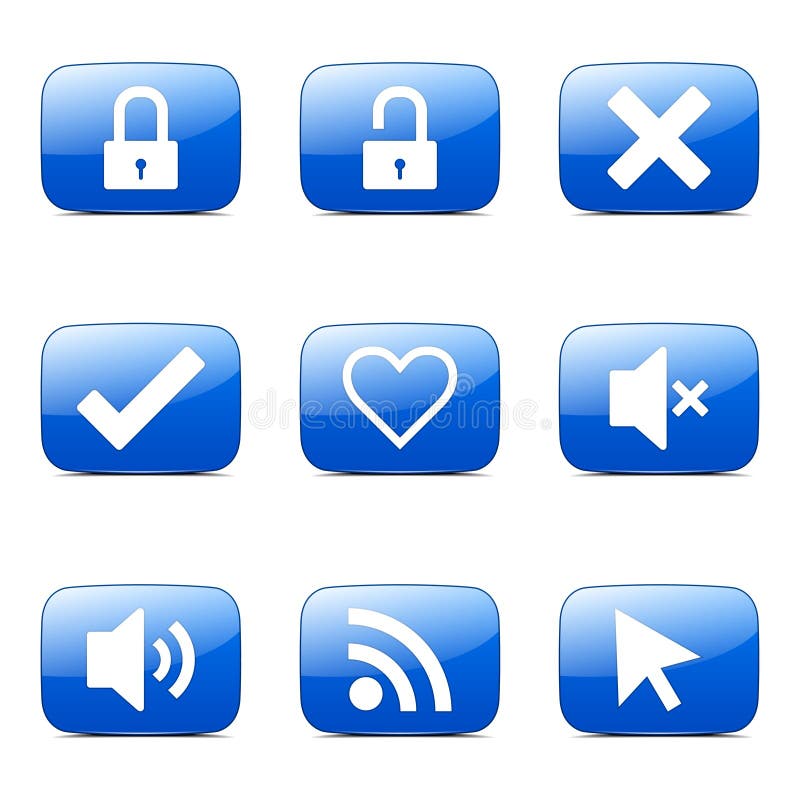 SEO Internet Sign Square Vector Blue Icon Set 4 Stock Vector ...