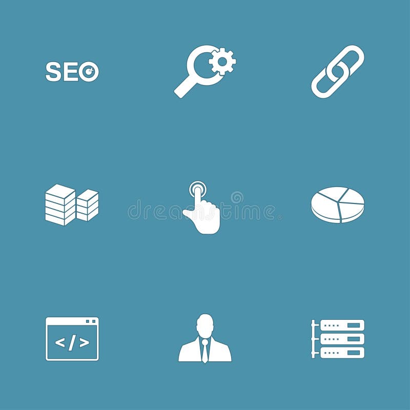 SEO Internet Sign Vector Icon Set 11 Stock Vector - Illustration of ...