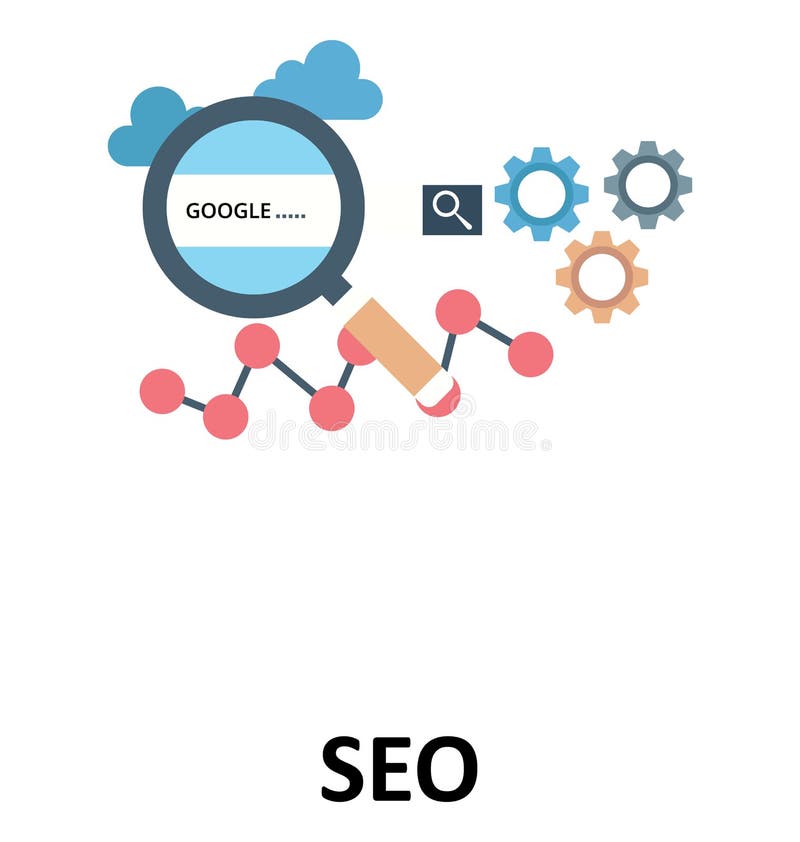 SEO Isolated Color Vector Illustration Icon Stock Vector - Illustration ...