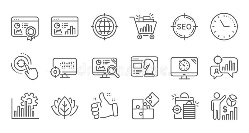 Seo Line Icons. Increase Sales, Business Strategy and Search ...