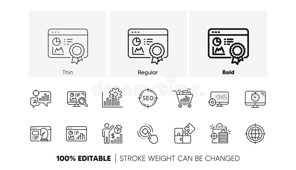 Seo Line Icons. Increase Sales, Business Strategy and Search ...