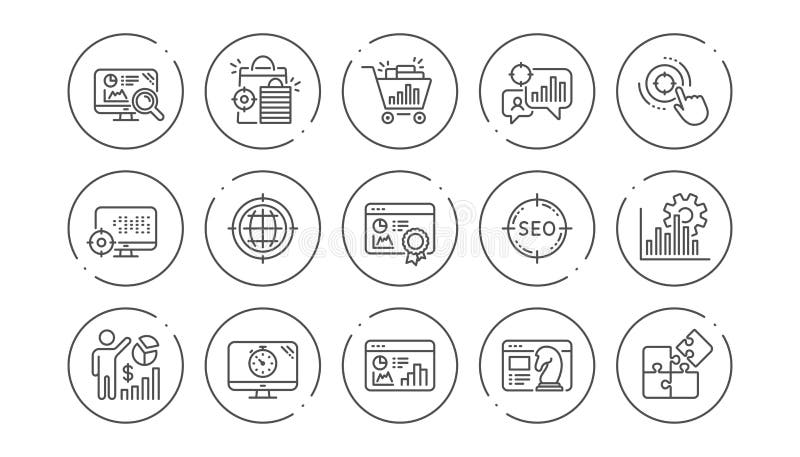 Seo Line Icons. Increase Sales, Business Strategy and Search ...
