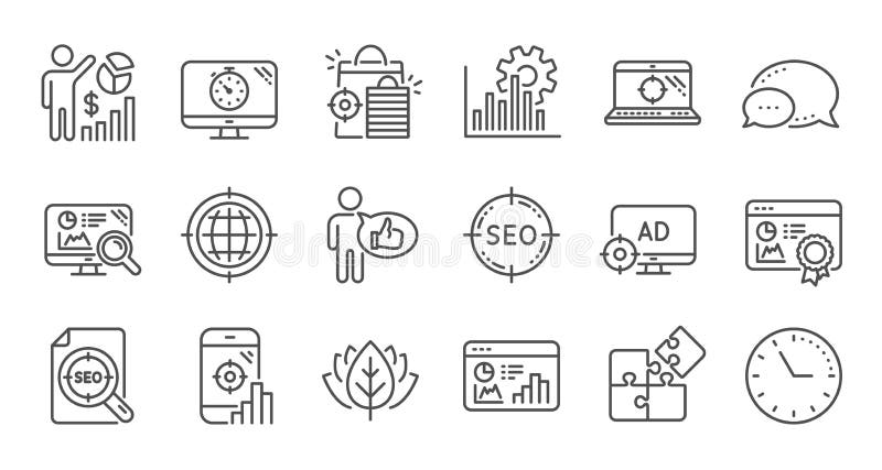 Seo Line Icons. Increase Sales, Business Strategy and Search ...