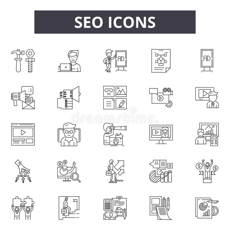 Seo Line Icons, Signs, Vector Set, Linear Concept, Outline Illustration ...