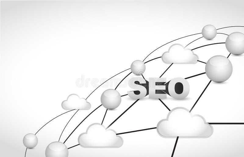Seo Link Network Illustration Over a White Stock Illustration ...