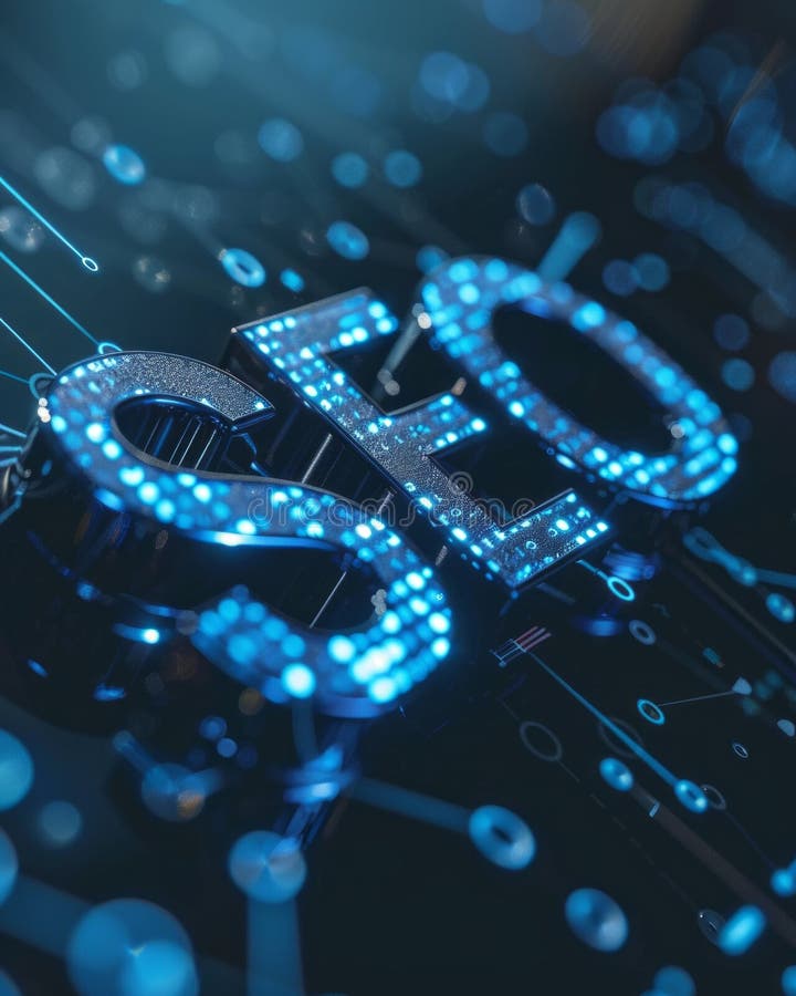 SEO Logo on the Blue Digital Background. Search Engine Optimization is ...