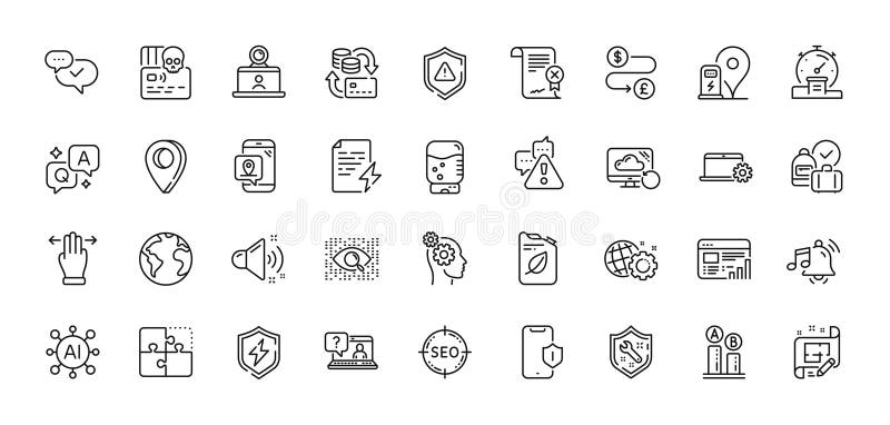Seo, Loud Sound and Ab Testing Line Icons Pack. for Web App. Line Icons ...