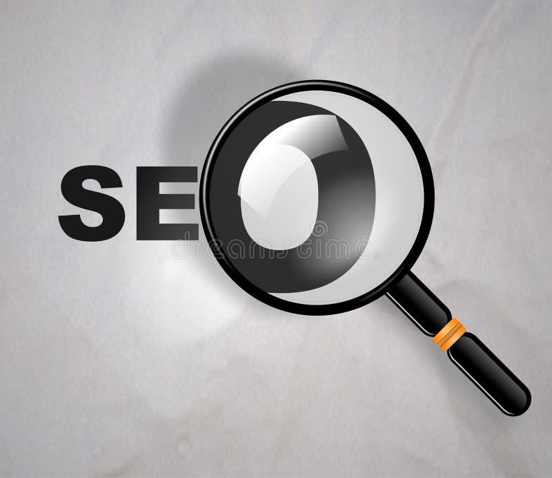 SEO Magnifying Glass stock photo. Image of paper, magnifying - 44471830