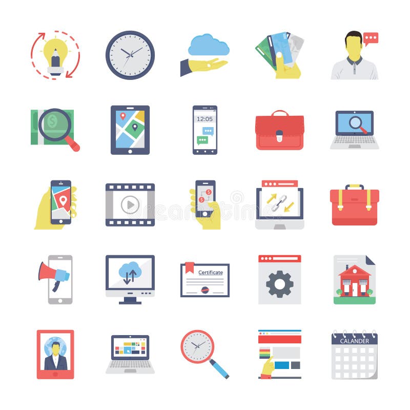 SEO and Marketing Colored Icons Icons 3 Stock Illustration ...