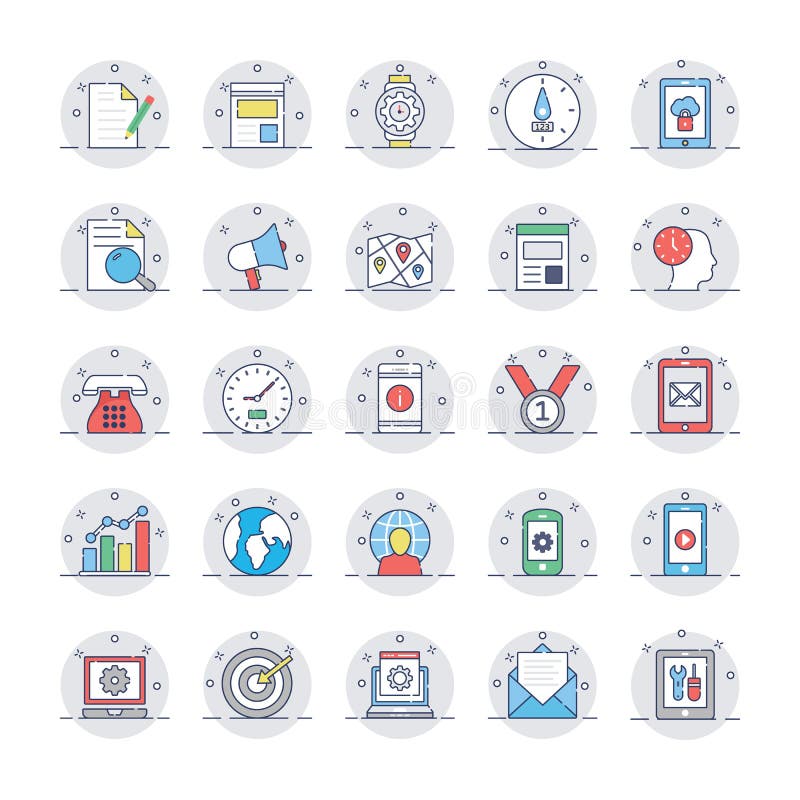 SEO and Marketing Colored Icons Icons 2 Stock Illustration ...
