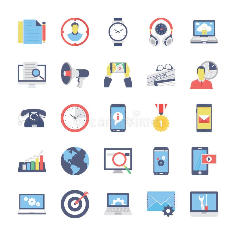 SEO and Marketing Colored Icons Icons 2 Stock Illustration ...