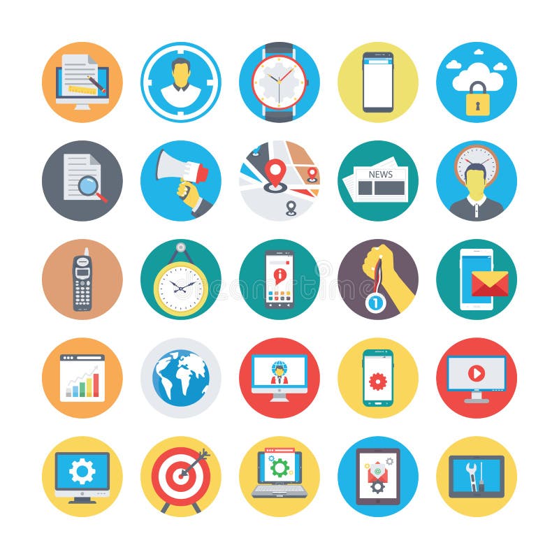 SEO and Marketing Colored Icons Icons 2 Stock Illustration ...