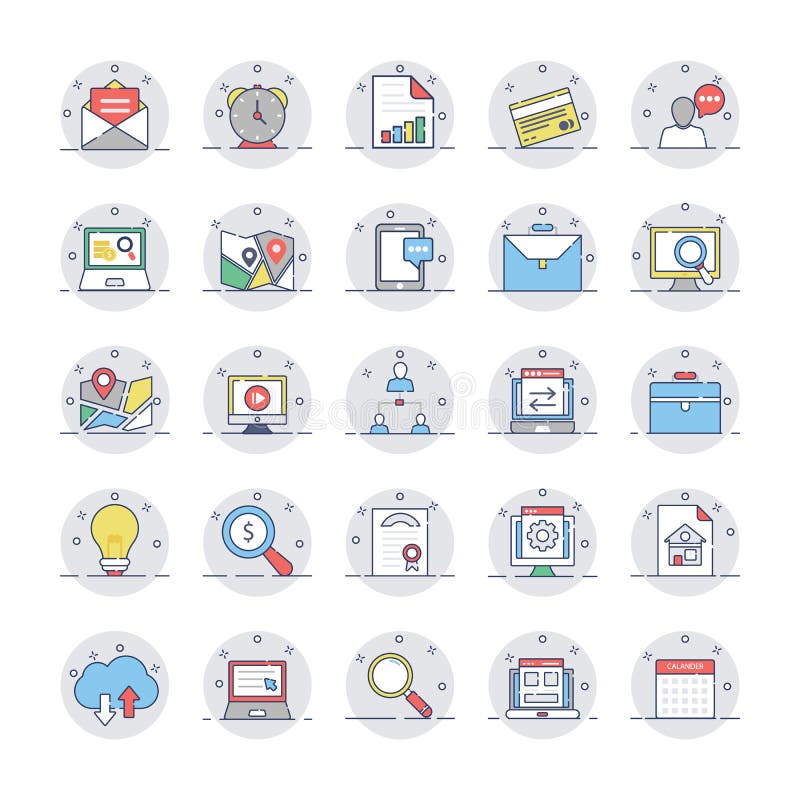 SEO and Marketing Colored Icons Icons 3 Stock Illustration ...