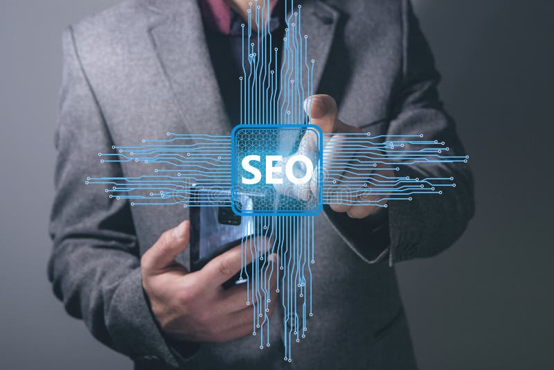 SEO in the motherboard stock illustration. Illustration of search ...