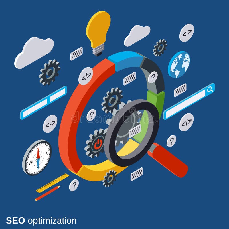 SEO-Optimierung, Informationssuche, Datenanalyse-Vektorkonzept Vektor ...