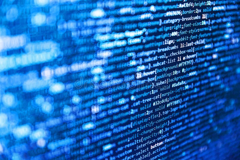 Seo Optimization Application Web Source Code On Monitor Abstract Modern Virtual Computer