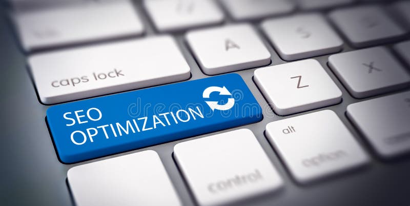 SEO Optimization of a Computer Website Stock Photo - Image of back ...