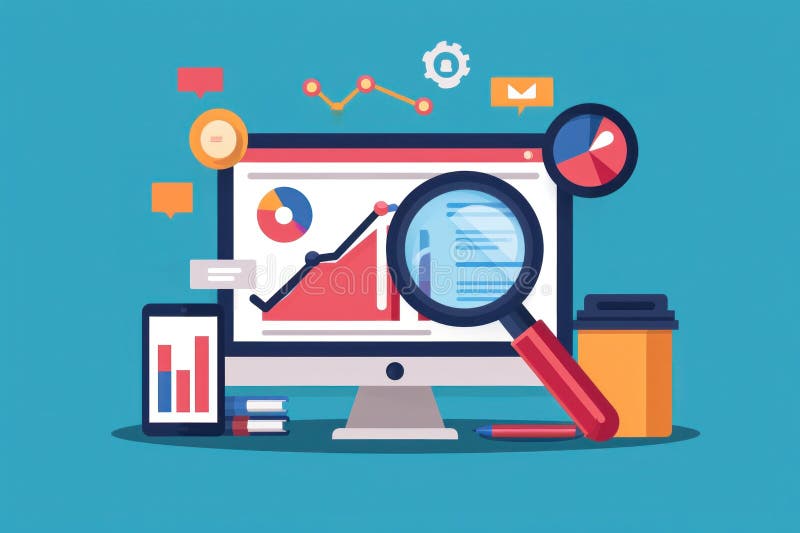 Seo, Optimization and Conversion Optimization Stock Illustration ...