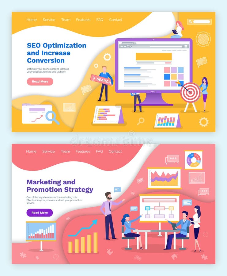 Seo Optimization and Marketing Plan, Promotion Stock Vector ...