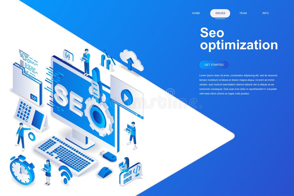 Seo Optimization Modern Flat Design Isometric Concept. Search Engine and People Concept. Landing ...