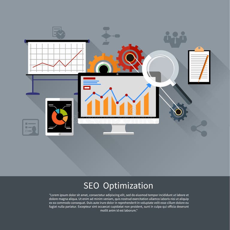 SEO Optimization, Programming Process Stock Vector - Illustration of ...