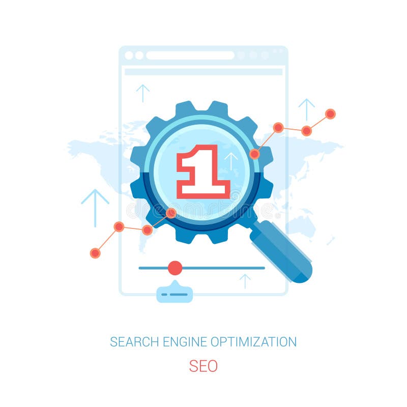 SEO Optimization and Search Marketing Flat Icons Stock Vector ...