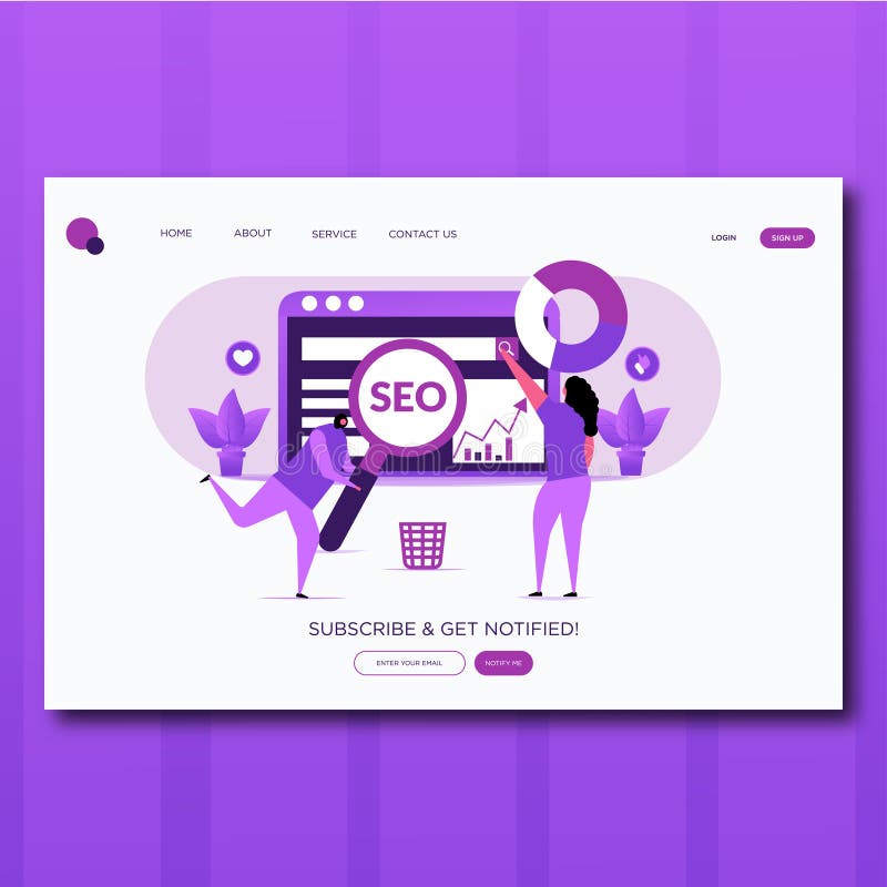 Seo Optimization- Vector Illustration Landing Page Seo Optimization ...