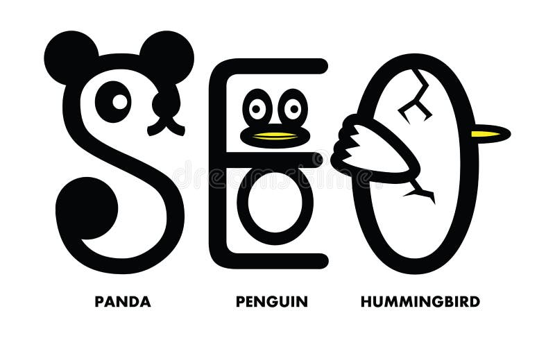 Set of SEO Penguin Mascots stock vector. Illustration of holding - 33805530