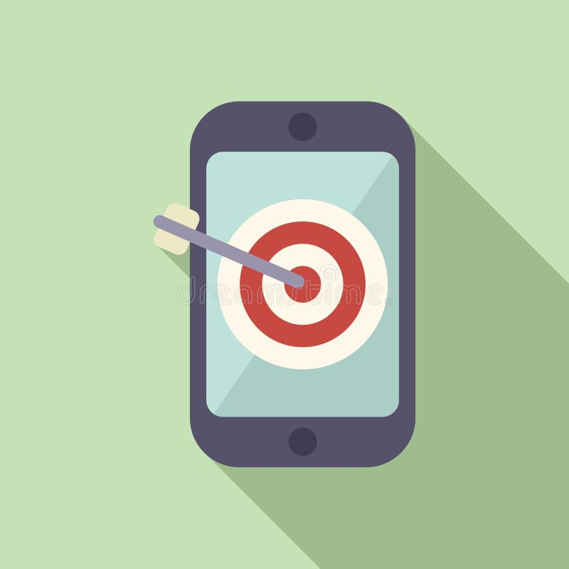 Seo Phone Target Icon Flat Vector. Rank Boost Stock Illustration ...