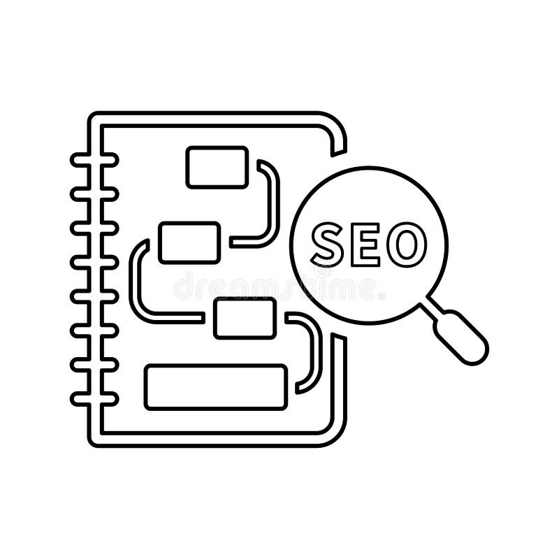 SEO Planning Outline Icon. Line Art Vector Stock Vector - Illustration ...