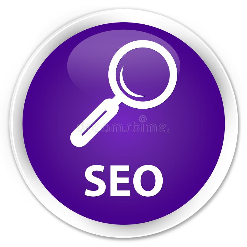 Seo Premium Purple Round Button Stock Illustration - Illustration of ...