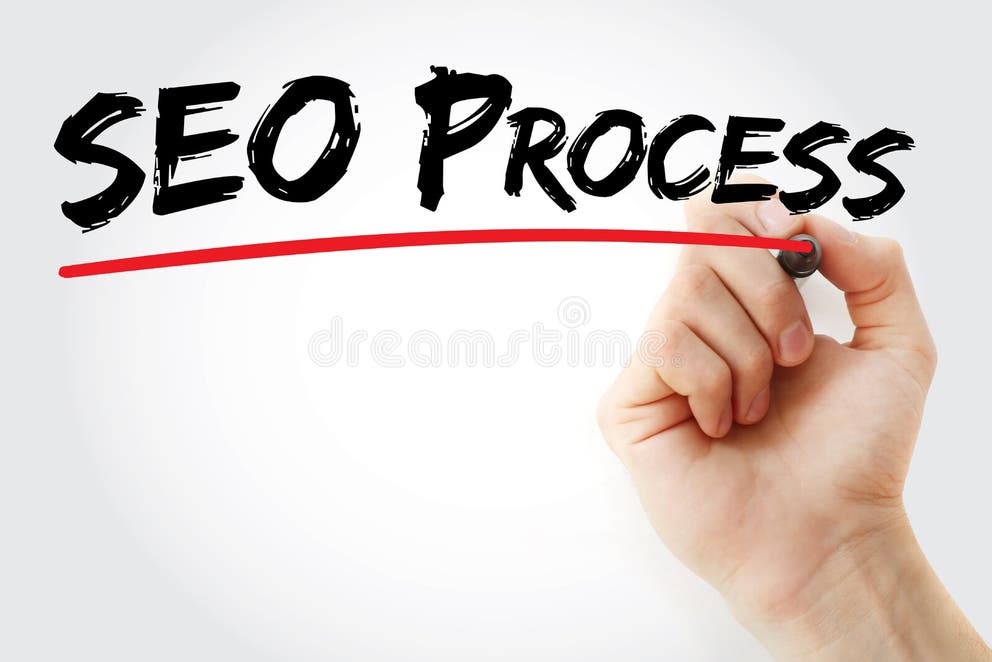 SEO Process Text with Marker, Business Concept Stock Image - Image of ...