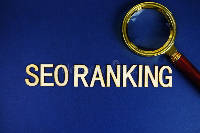 Seo Ranking Alphabet Letters Magnifying Glass Navy Blue Background ...