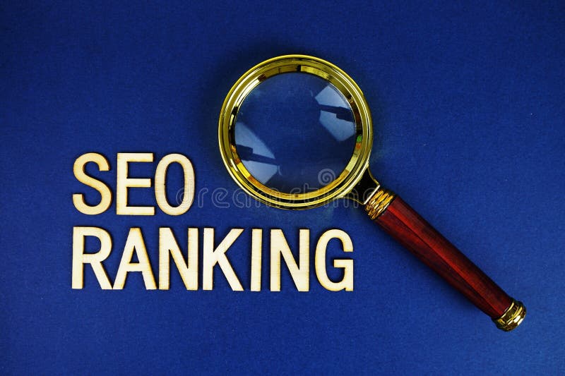 Seo Ranking Alphabet Letters Magnifying Glass Navy Blue Background ...