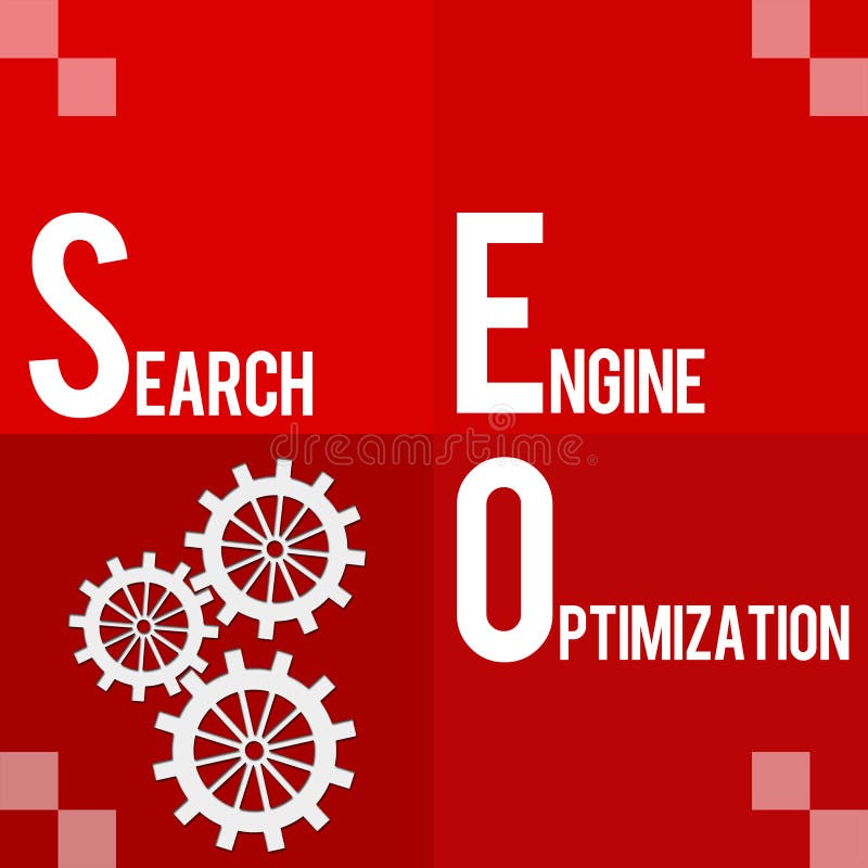 SEO Red Four Blocks stock illustration. Illustration of technology ...