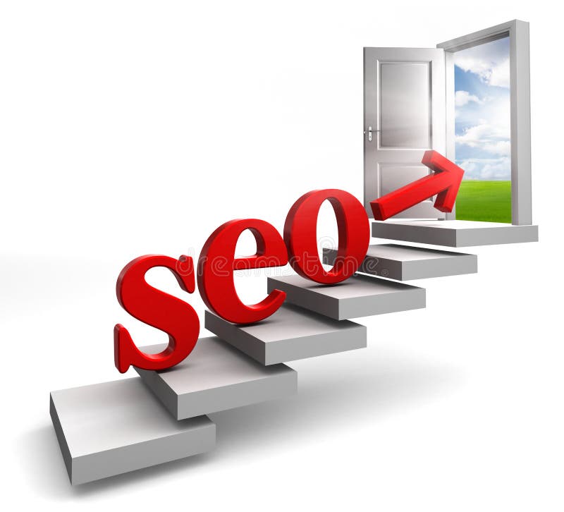 SEO concept stock illustration. Illustration of three - 18525538