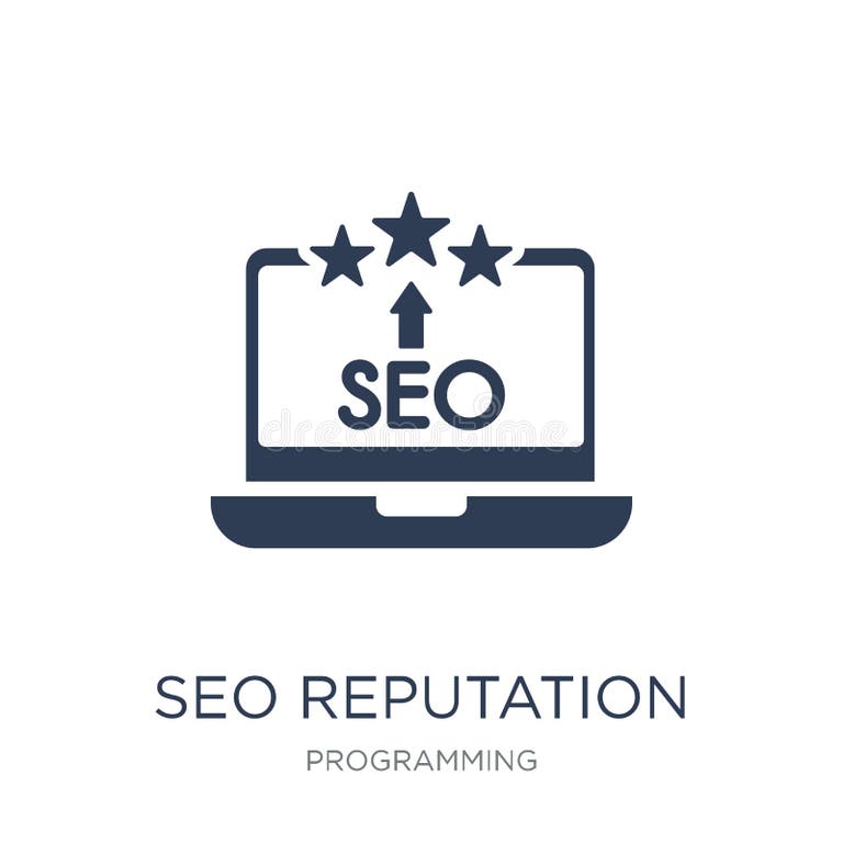 SEO Reputation Icon. Trendy Flat Vector SEO Reputation Icon on W Stock ...