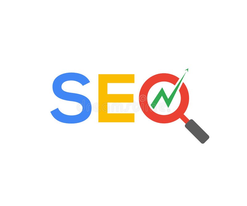 SEO Search Engine Logo with Magnifying Glass and Arrow Stock Vector ...