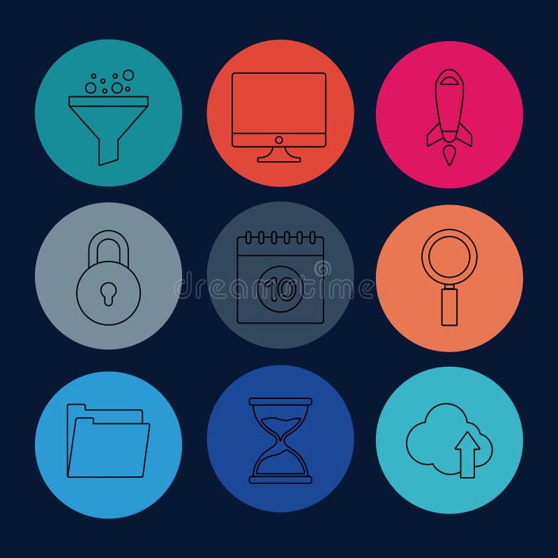 Seo Search Engine Optimisation and Marketing Icon Stock Vector ...