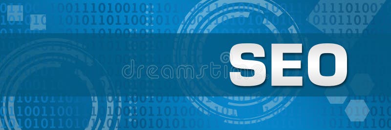 SEO - Search Engine Optimization Blue Technology Binary Background ...