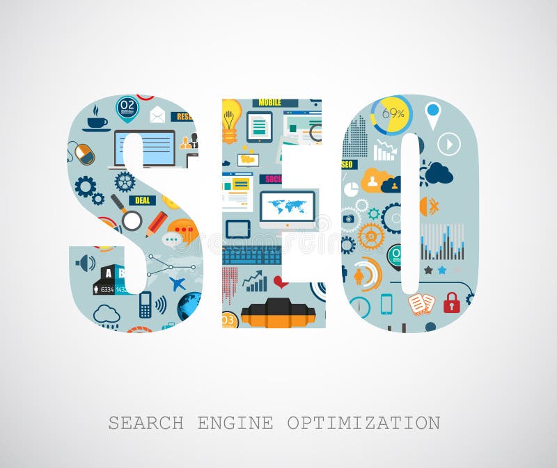 SEO Search Engine Optimization Concept Stock Vector - Illustration of ...