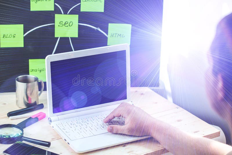 SEO Search Engine Optimization Concept Paper Notes on a Dark Background ...