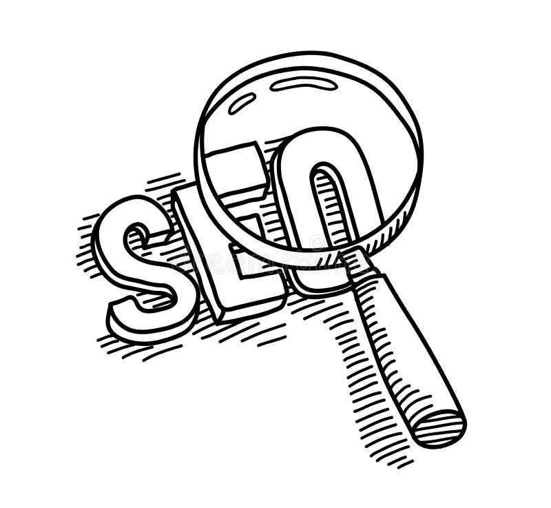 Businessman Looking through Key Hole with SEO Doodle on Blackboard ...