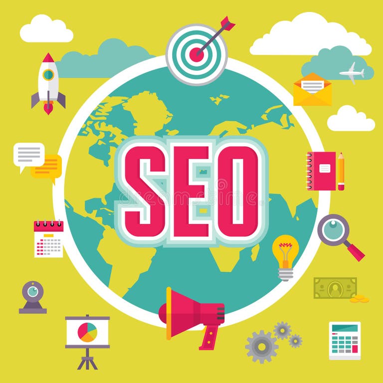 SEO (Search Engine Optimization) in Flat Design Style Stock Vector ...