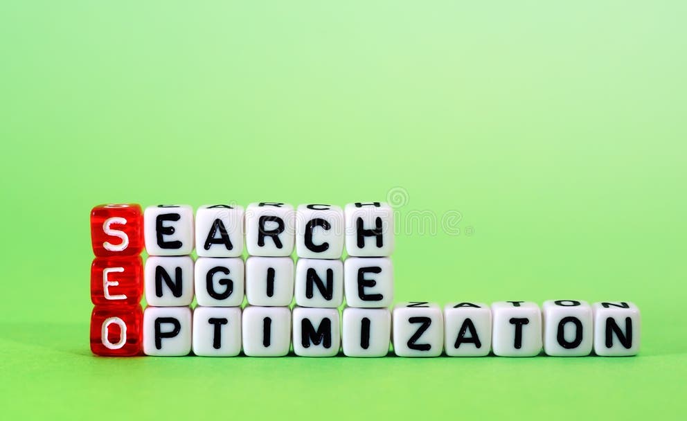 SEO Search Engine Optimization on Green Stock Photo - Image of paper ...