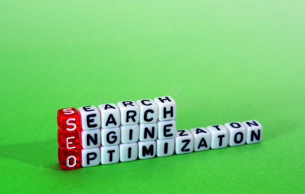 SEO Search Engine Optimization on Green Stock Image - Image of symbol ...