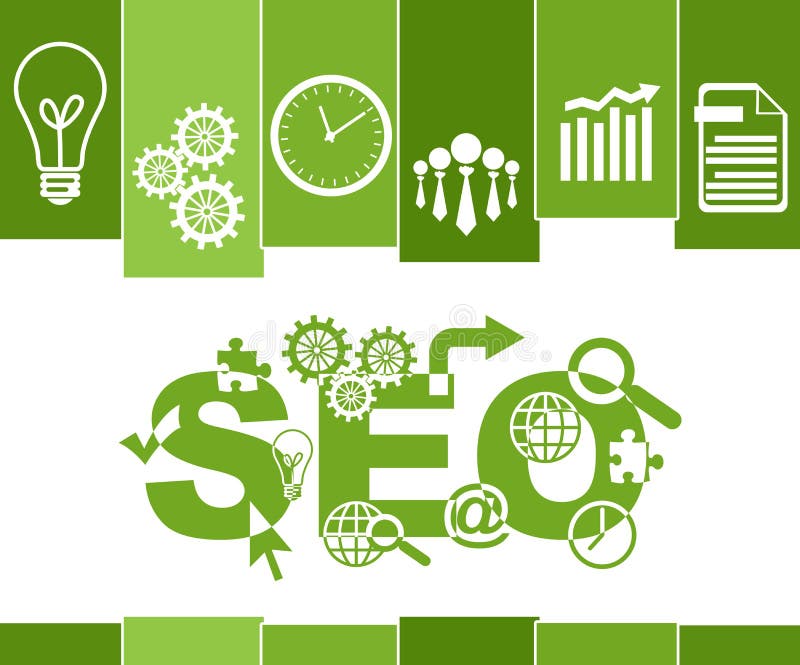 SEO - Search Engine Optimization Green Stripes Symbols Stock ...