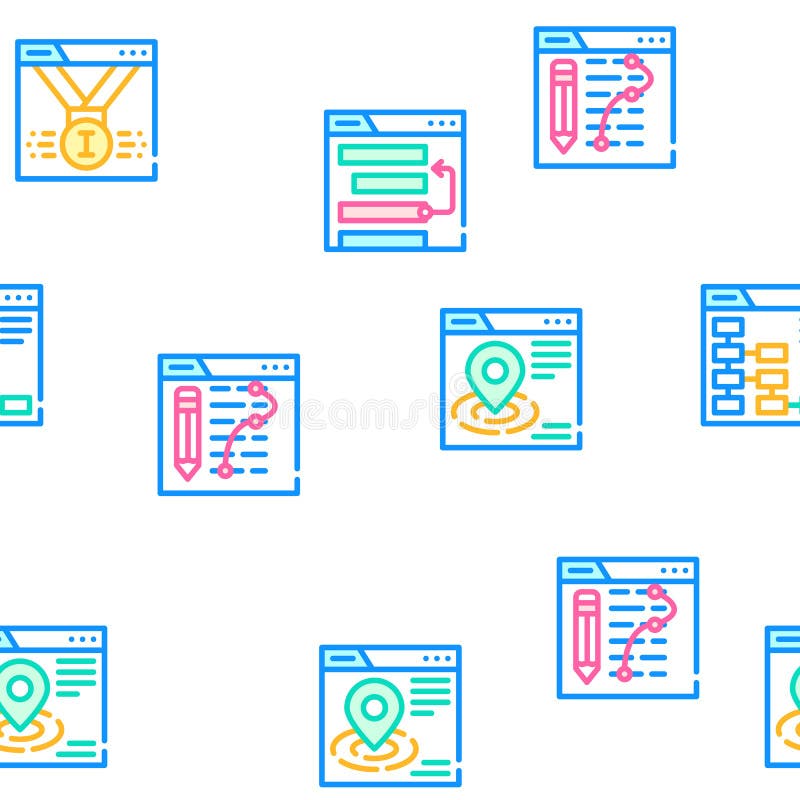 Seo Search Engine Optimization Icons Set Vector Stock Vector ...